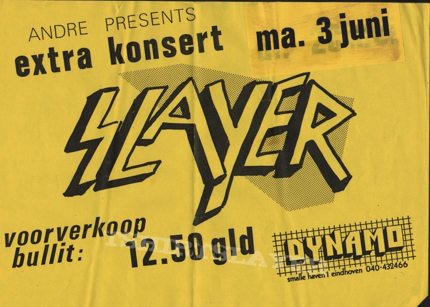 Slayer - Dynamo, Eindhoven 28-05-1985 - Rockmuzine